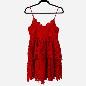 Endless Rose | Dresses | Lace Tiered Red Mini Dress Small Nwt | Poshmark